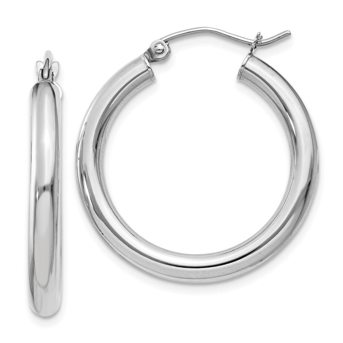 Click here for Gold Classics(tm) 14kt. Glossy White Gold 3mm Hoop... prices