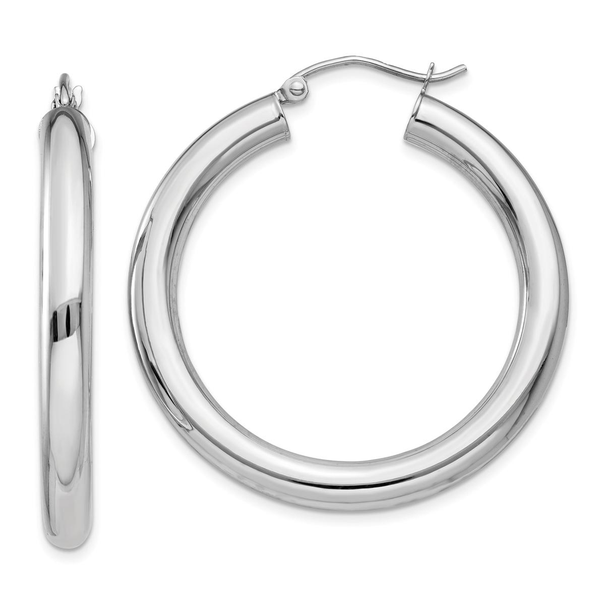 Click here for Gold Classics(tm) 14kt. White Gold 35mm Hoop Earri... prices