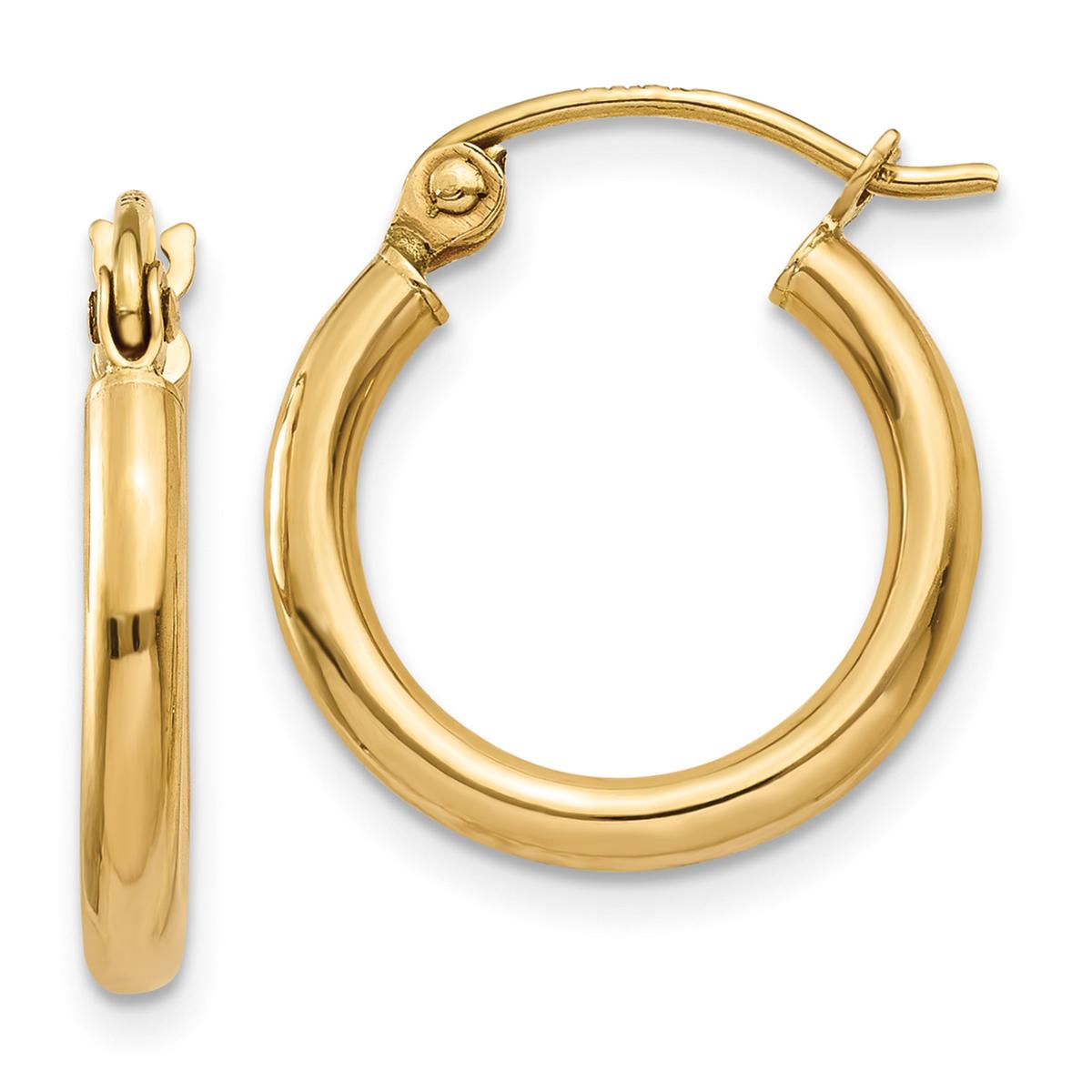 Click here for Gold Classics(tm) 14kt. Gold 15mm Tube Hoop Earrin... prices