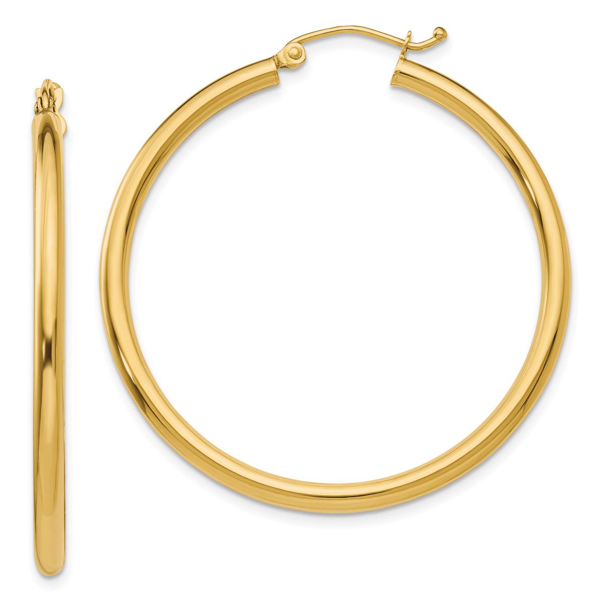 Click here for Gold Classics(tm) 14kt. Gold 2.5mm Thick Hoop Earr... prices