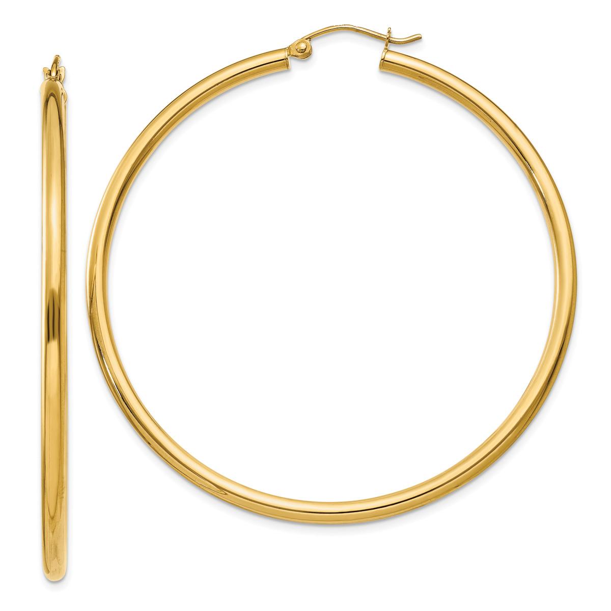 Click here for Gold Classics(tm) 14kt. Gold Polished 55mm Hoop Ea... prices