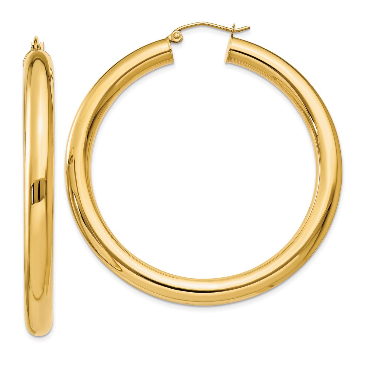 Click here for Gold Classics(tm) 14kt. Gold Polished 50mm Hoop Ea... prices