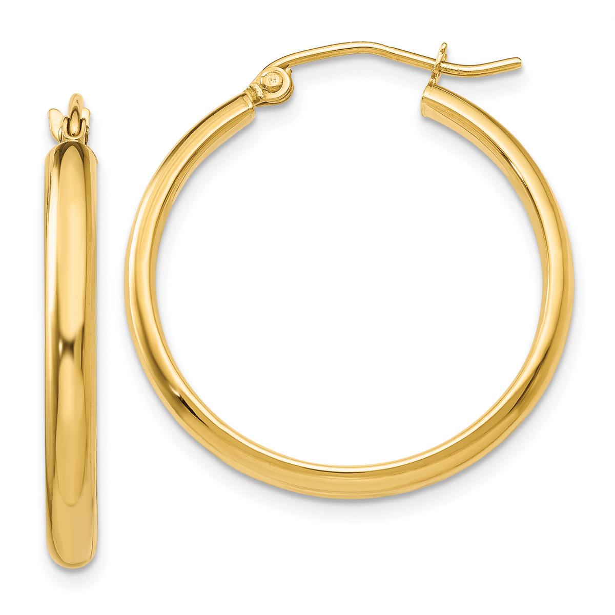 Click here for Gold Classics(tm) 25mm. 14kt. Gold Polished Hoop E... prices