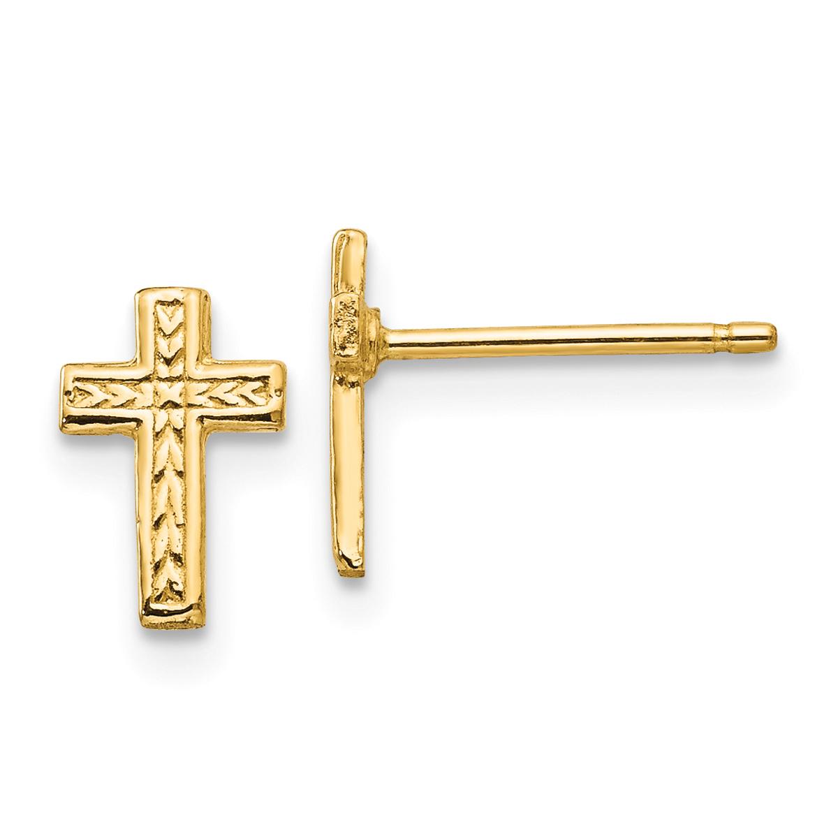 Click here for Gold Classics(tm) 14kt. Cross Stud Earrings prices