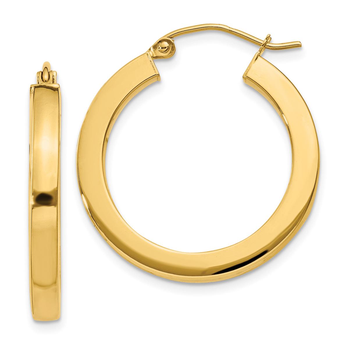 Click here for Gold Classics(tm) 14kt. 25mm Polished Square Hoop... prices