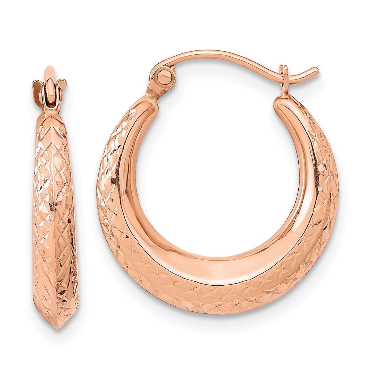 Click here for Gold Classics(tm) 14kt. Rose Gold Hollow Hoop Earr... prices