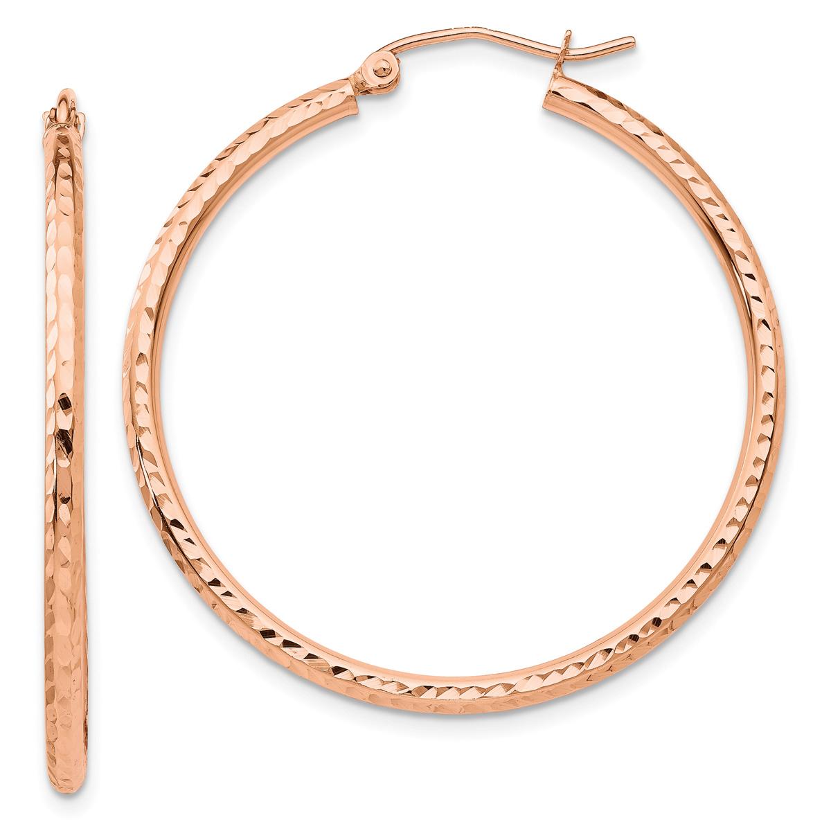 Click here for Gold Classics(tm) 14kt. Rose Gold 35mm Polished Ho... prices