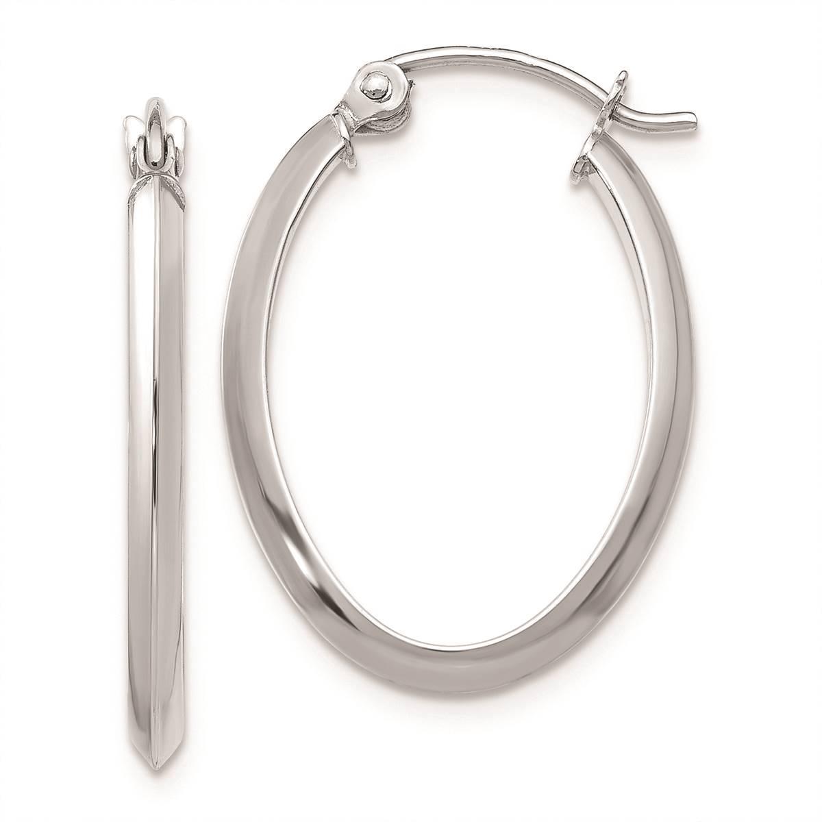 Click here for Gold Classics(tm) 14kt. White Gold Oval Tube Hoop... prices