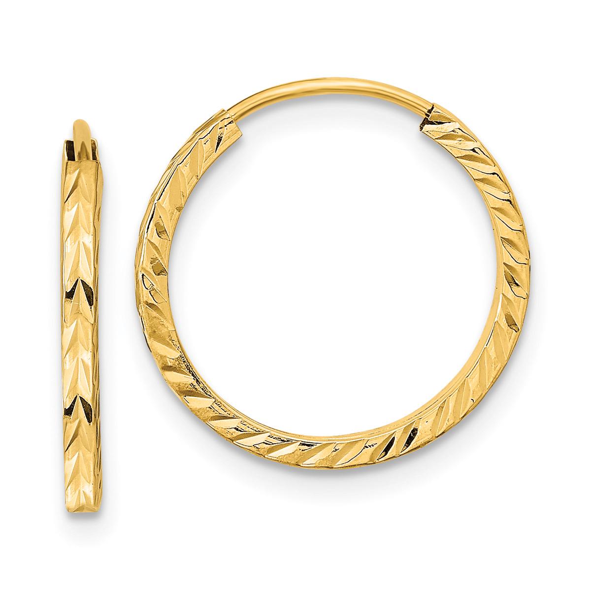 Click here for Gold Classics(tm) 17mm. 14kt Diamond Cut Square Tu... prices