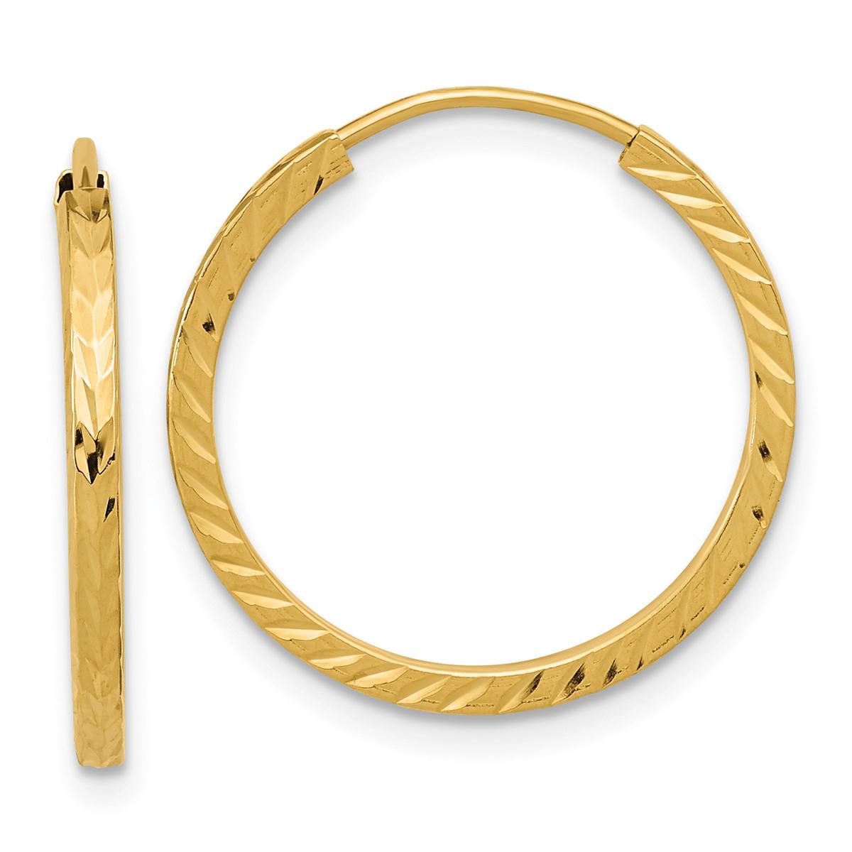 Click here for Gold Classics(tm) 20mm. 14kt. Diamond Cut Square T... prices