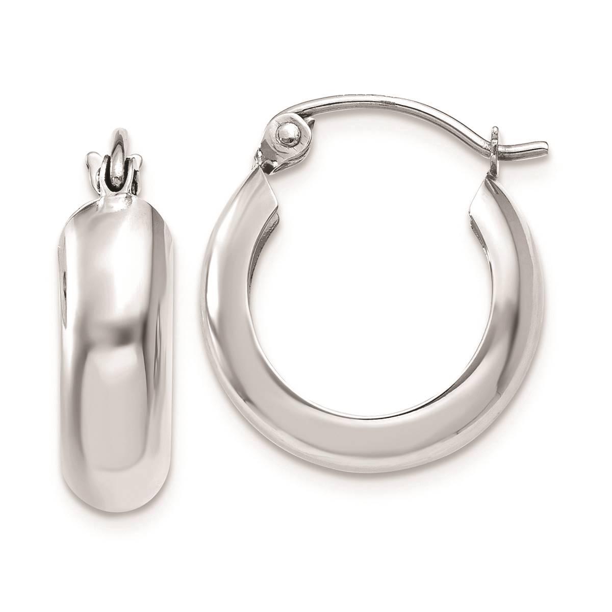 Click here for Gold Classics(tm) 14kt. White Gold 4mm Round Hoop... prices