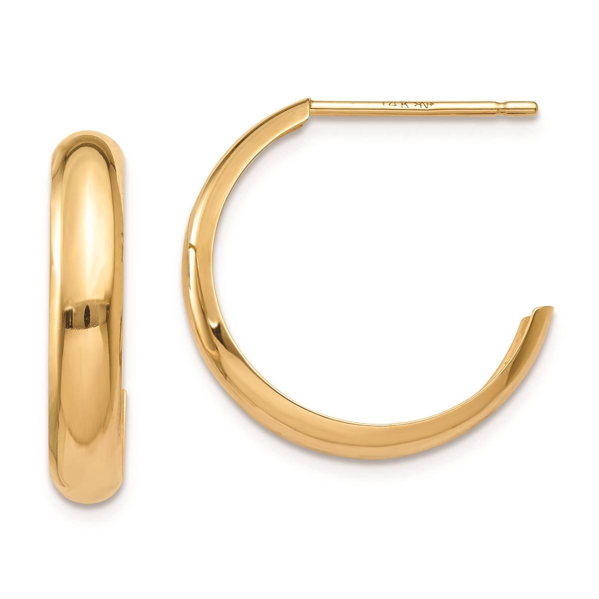 Click here for Gold Classics(tm) 14kt. Gold 3.5mm J-Hoop Earrings prices