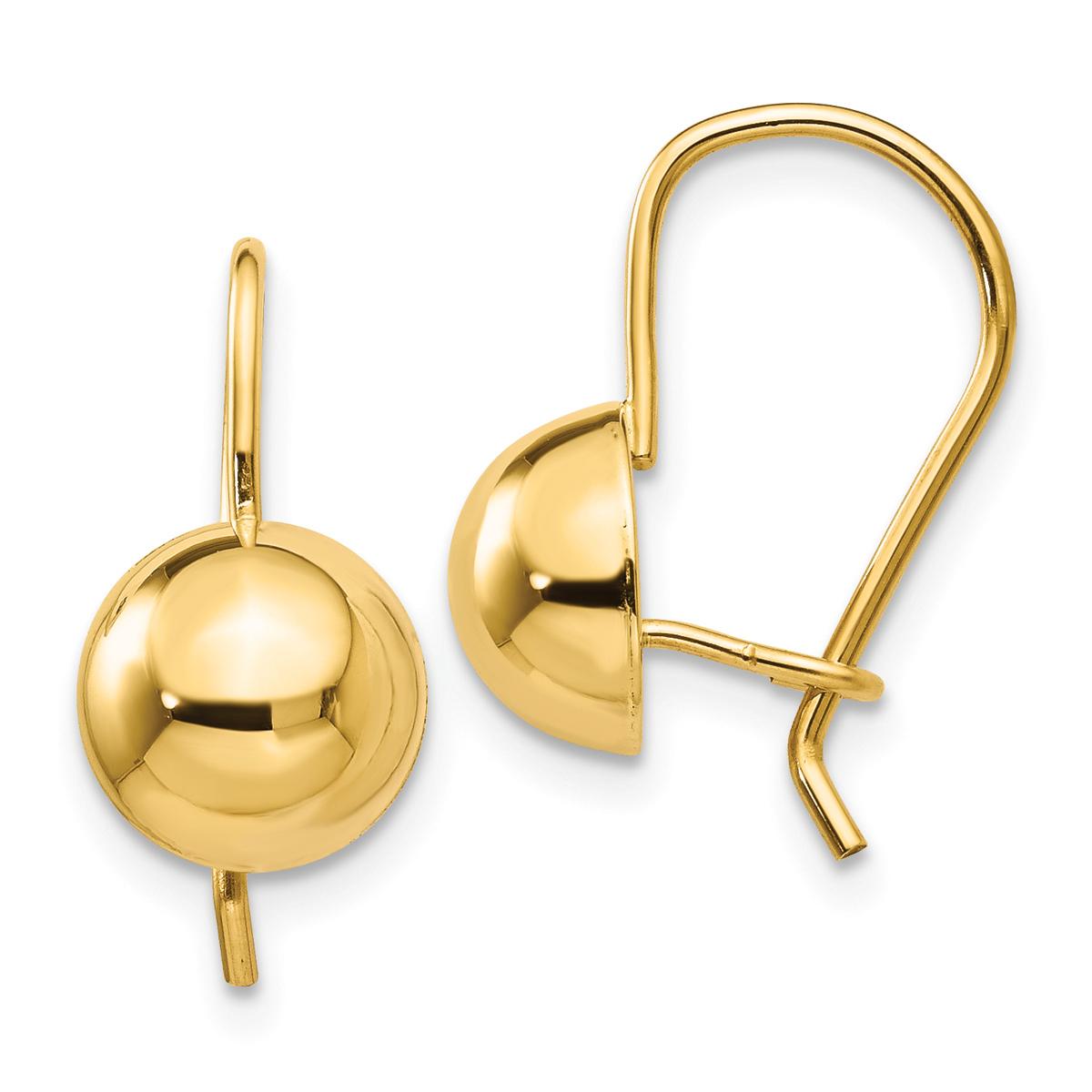 Click here for Gold Classics(tm) 14kt. 8mm Hollow Half Ball Earri... prices