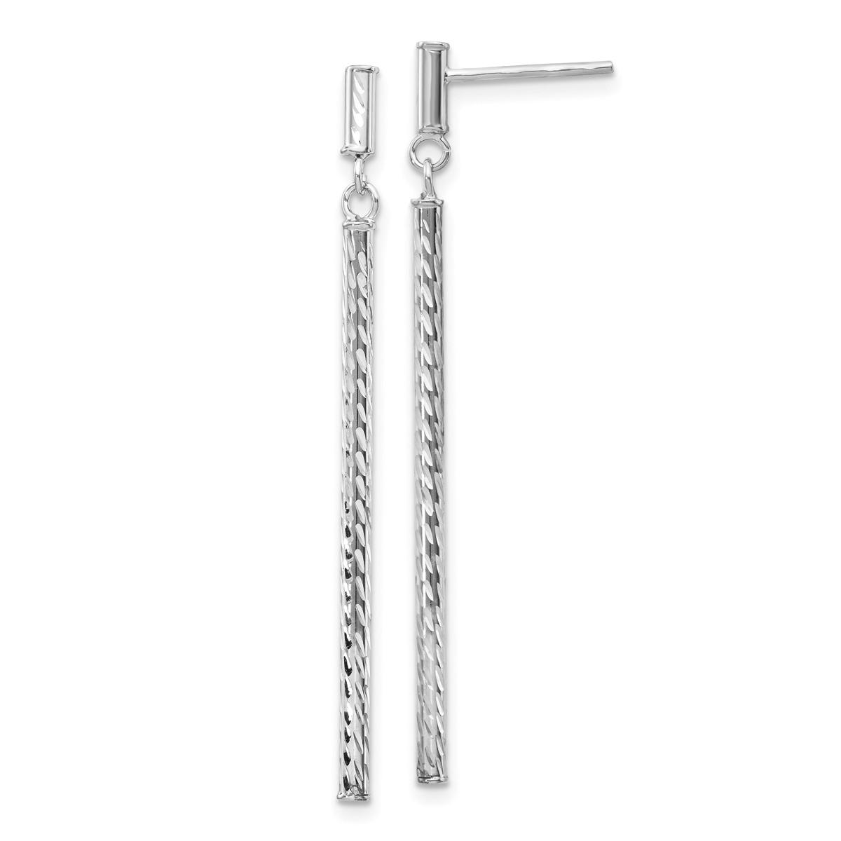 Click here for Gold Classics(tm) 14kt. White Gold Dangle Bar Stud... prices