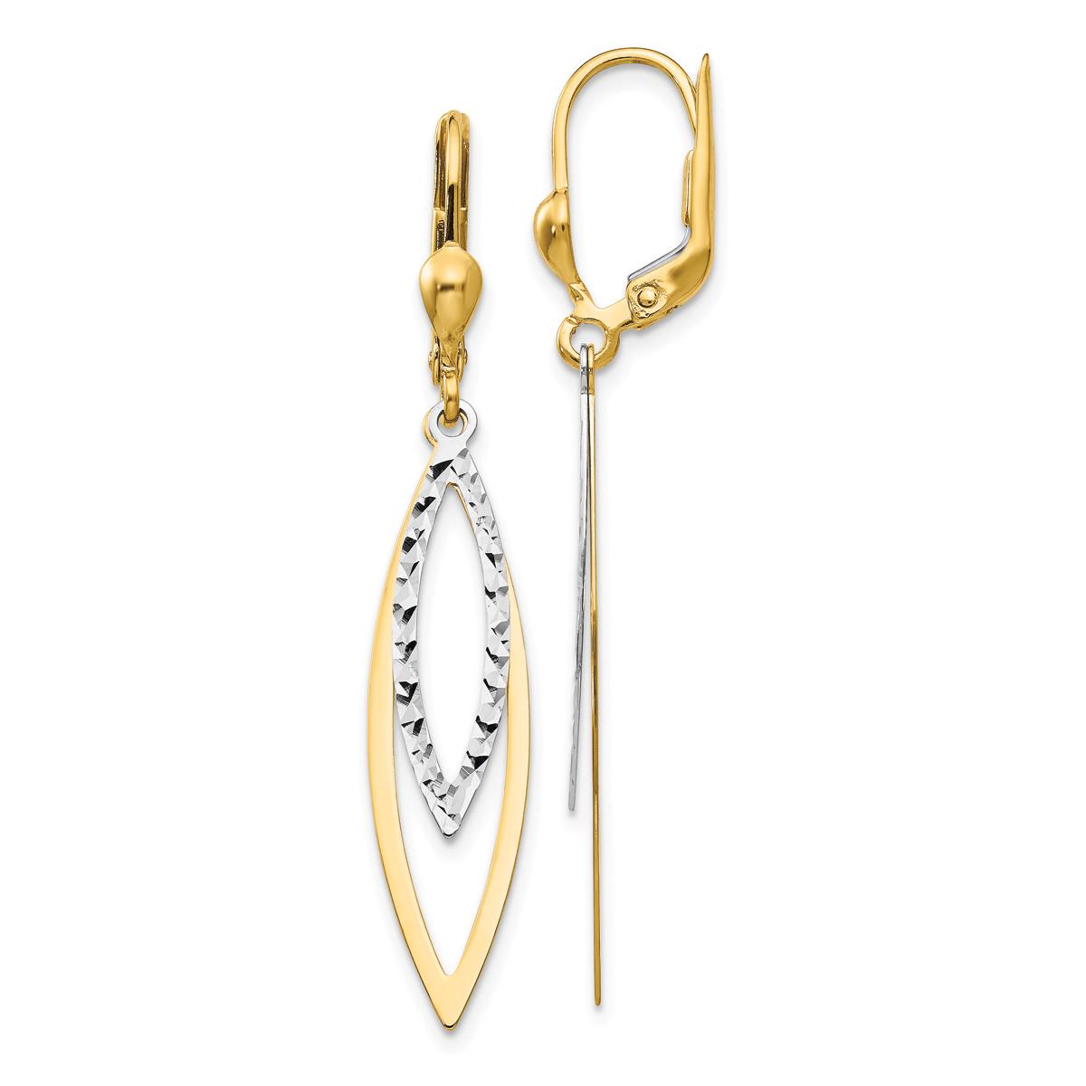 Click here for Gold Classics(tm) 14kt. Two-Tone Diamond Lever Bac... prices