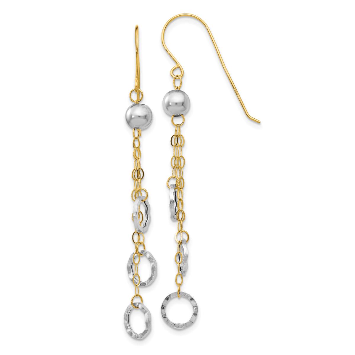 Click here for Gold Classics(tm) 14kt. Two-Tone Circle Dangle Ear... prices
