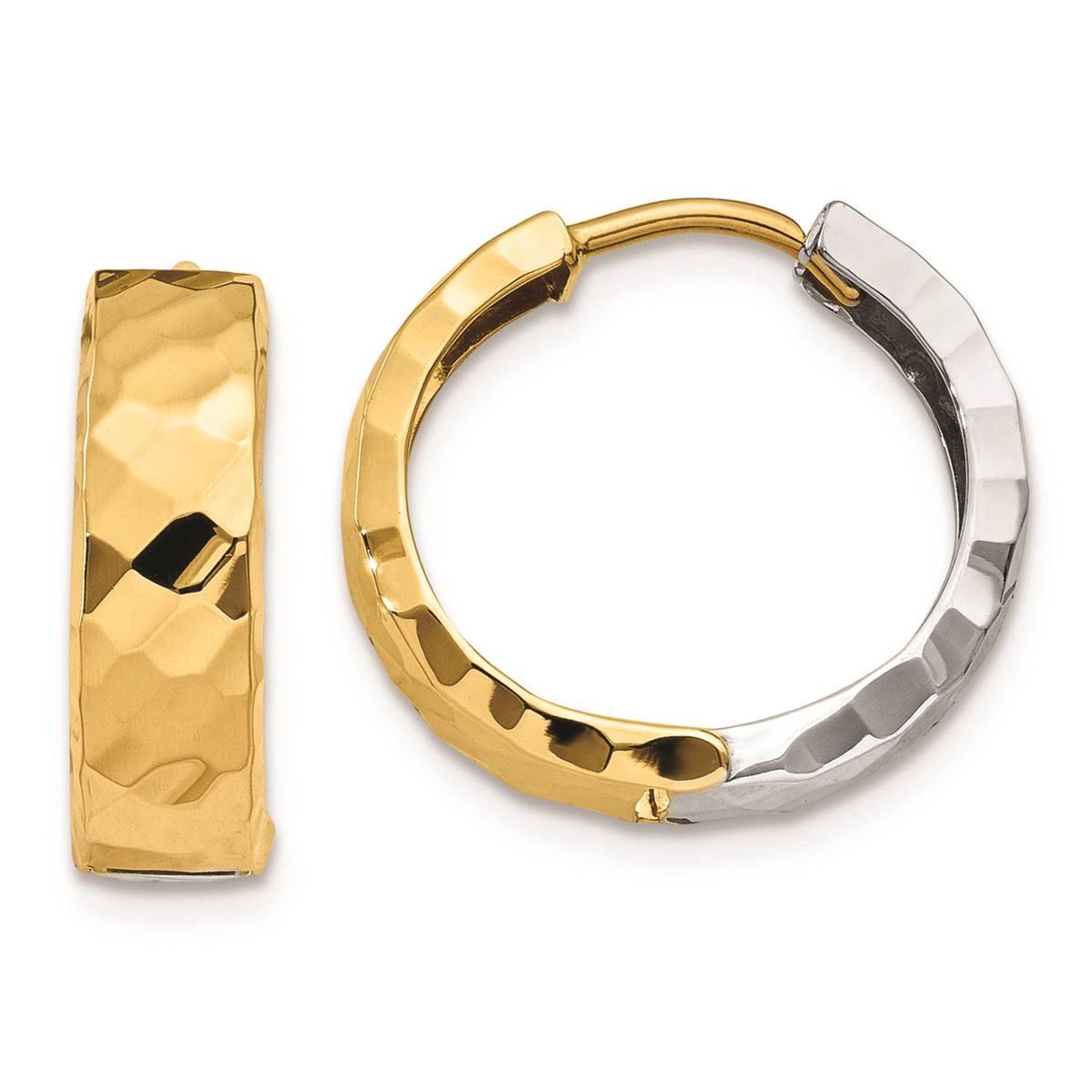 Click here for Gold Classics(tm) 14kt. Two-Tone Hoop Earrings prices