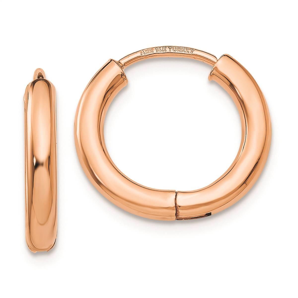 Click here for Gold Classics(tm) 14kt. Rose Gold Polished Hoop Ea... prices