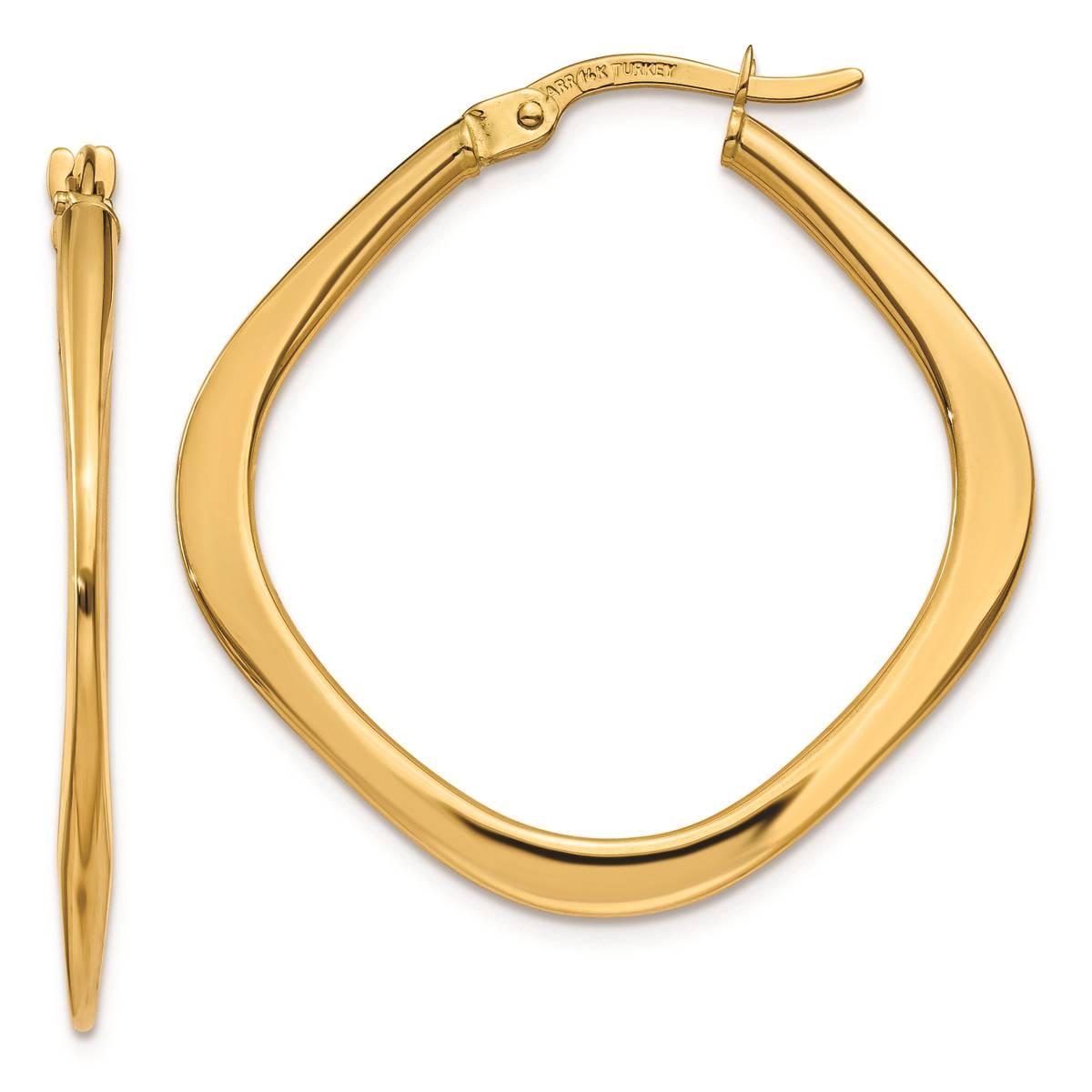 Click here for Gold Classics(tm) 14kt. Yellow Gold Square Hoop Ea... prices