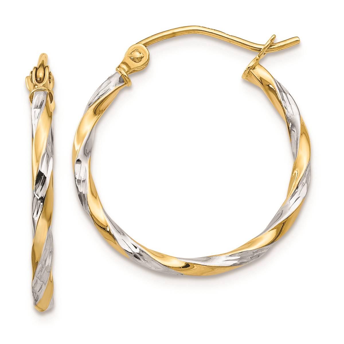 Click here for Gold Classics(tm) 14kt. Rhodium 21x20mm Twisted Ho... prices