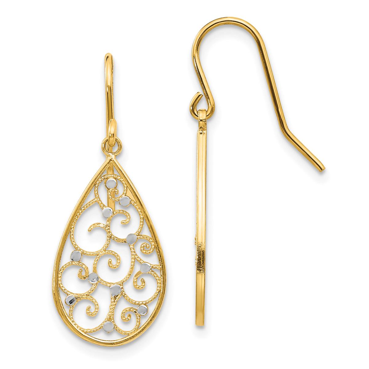 Click here for Gold Classics(tm) Rhodium Polished Teardrop Earrin... prices