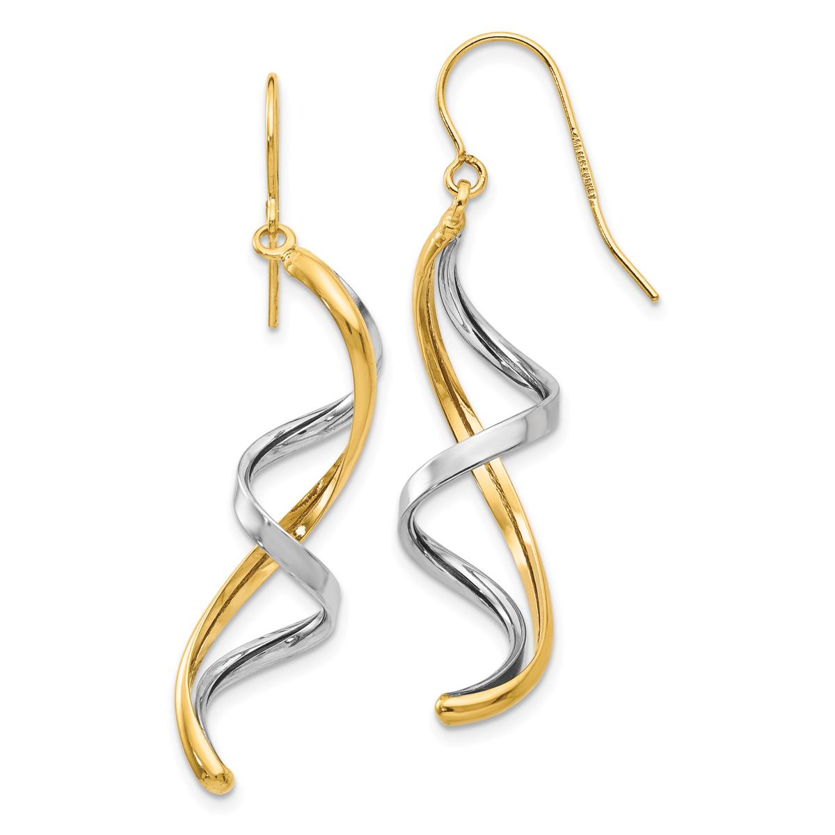 Click here for Gold Classics(tm) 14kt. Two-Tone Dangle Spiral Ear... prices
