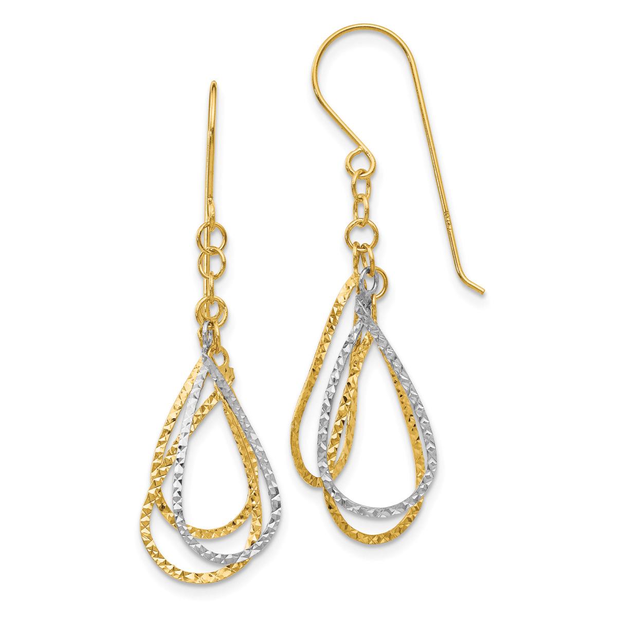 Click here for Gold Classics(tm) 14kt. Two-Tone Diamond Tear Drop... prices
