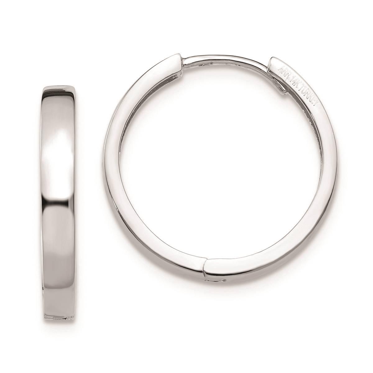Click here for Gold Classics(tm) 14kt. White Gold Hinged Hoop Ear... prices