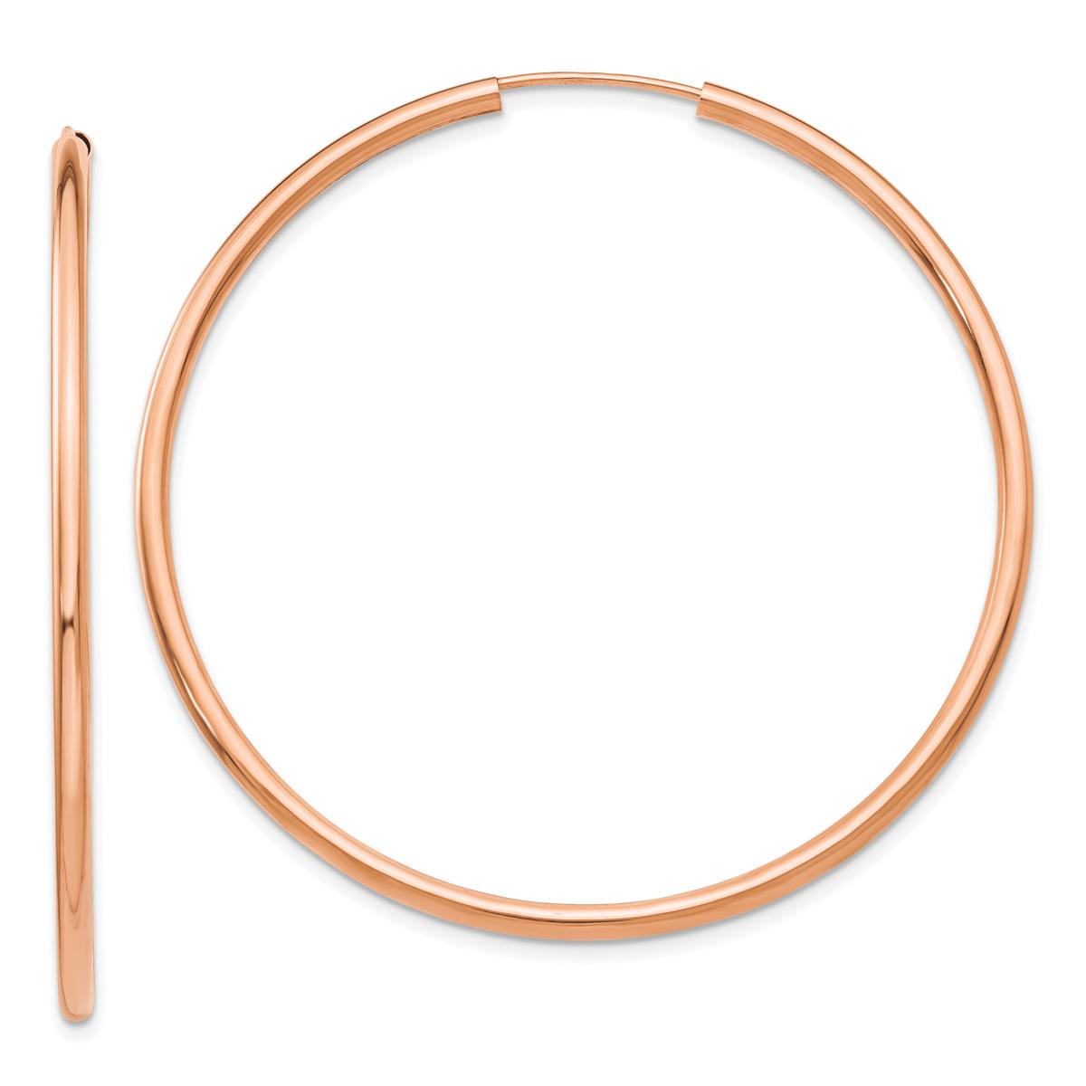 Click here for Gold Classics(tm) 49.5mm. 14kt. Rose Polished Hoop... prices