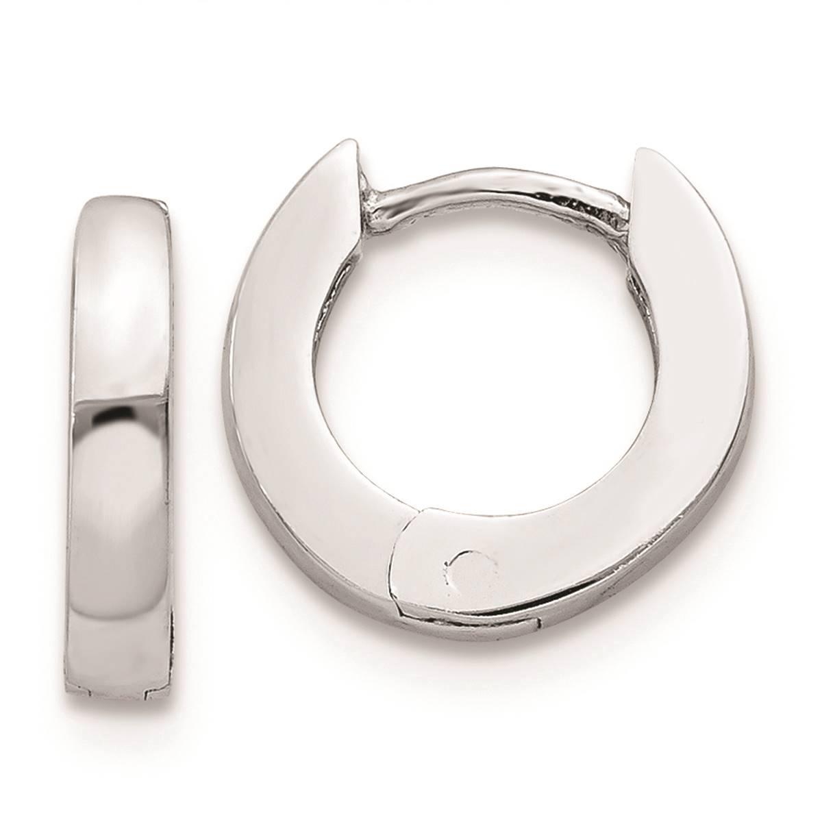 Click here for Gold Classics(tm) 14kt. White Gold Polished Hoop E... prices