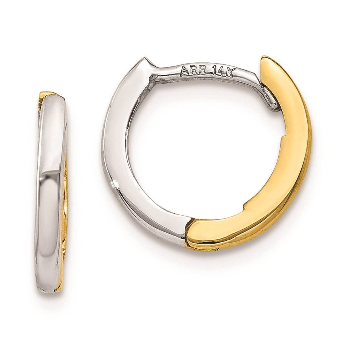 Click here for Gold Classics(tm) 14kt. Two-Tone 1.35mm Hinged Hoo... prices