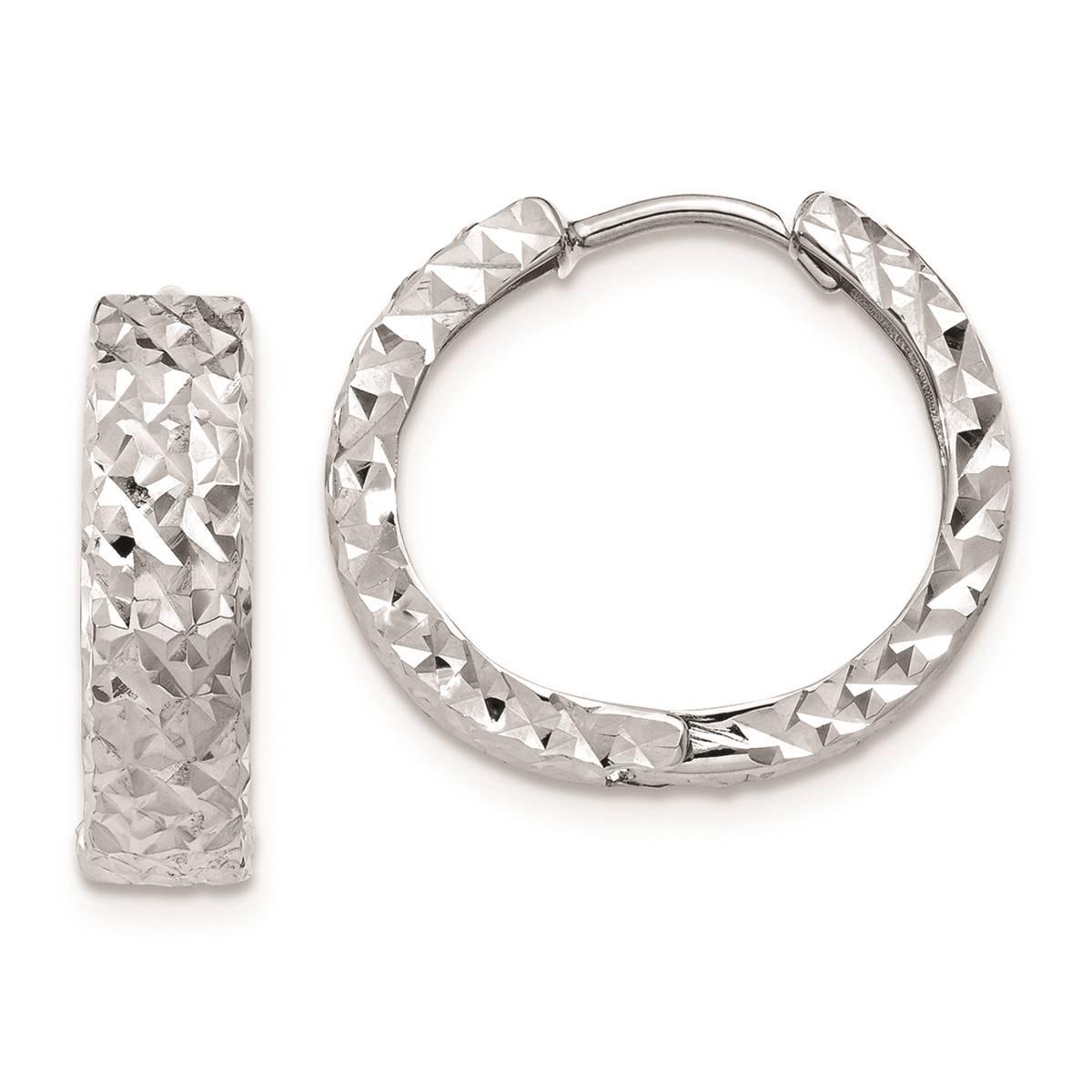 Click here for Gold Classics(tm) 14kt. White Gold Diamond Hoop Ea... prices