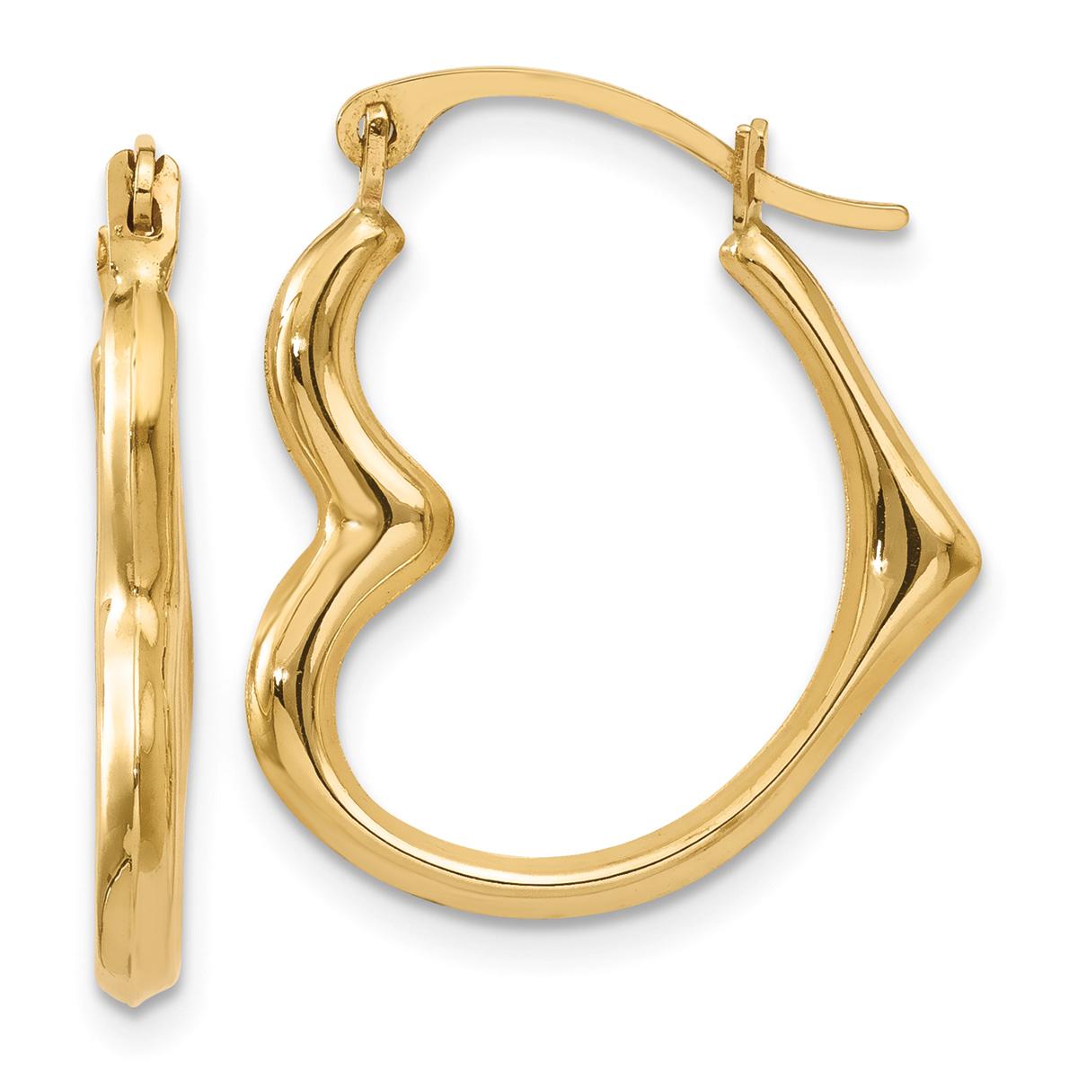 Click here for Gold Classics(tm) 14kt. Gold Heart Shaped Hoop Ear... prices