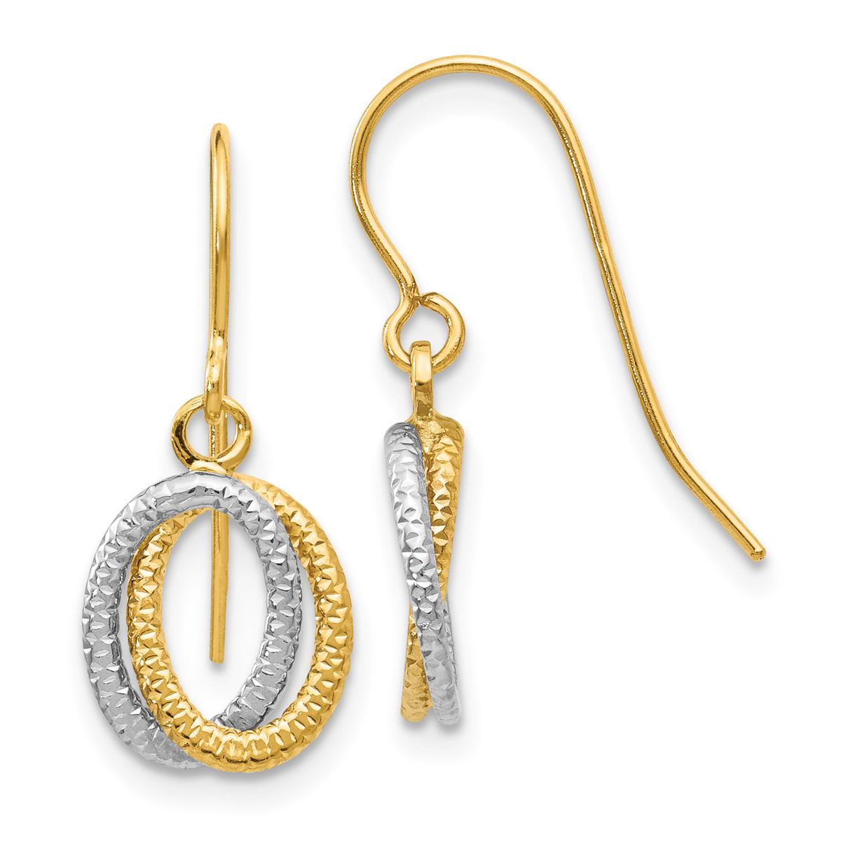 Click here for Gold Classics(tm) 14kt. Two-Tone Fancy Dangle Earr... prices