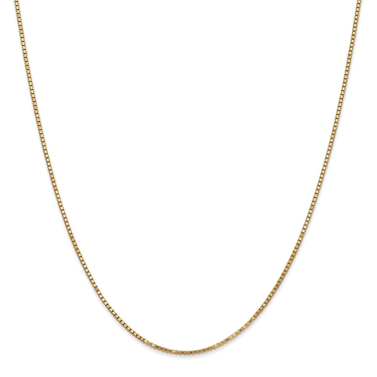 Click here for Gold Classics(tm) 1.3mm. 14kt. Gold Box Chain Neck... prices
