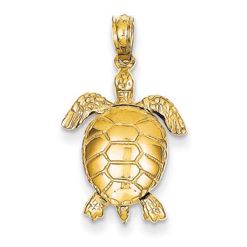 Click here for Gold Classics(tm) 14kt. 3-D Movable Turtle Pendant prices
