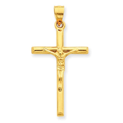 Click here for Gold Classics(tm) Yellow Gold Hollow Crucifix Pend... prices