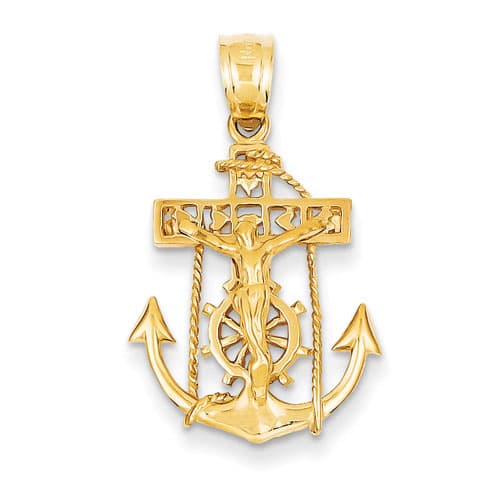 Click here for Gold Classics(tm) 14kt. Yellow Gold Mariners Cross prices