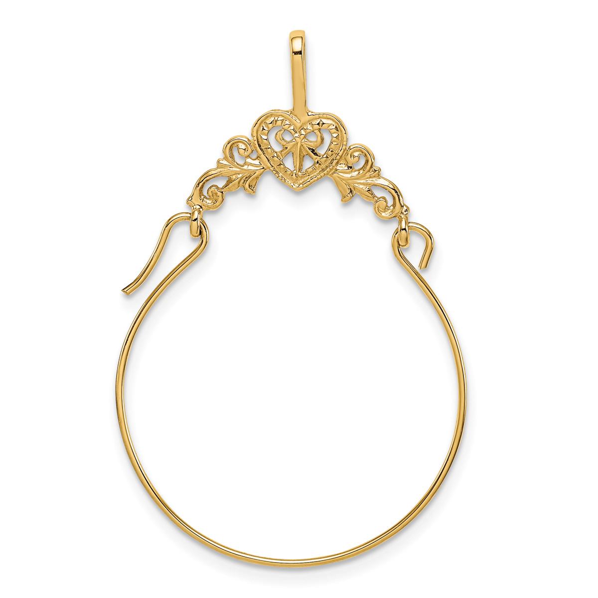 Click here for Gold Classics(tm) 14kt. Polished Filigree Heart Ch... prices