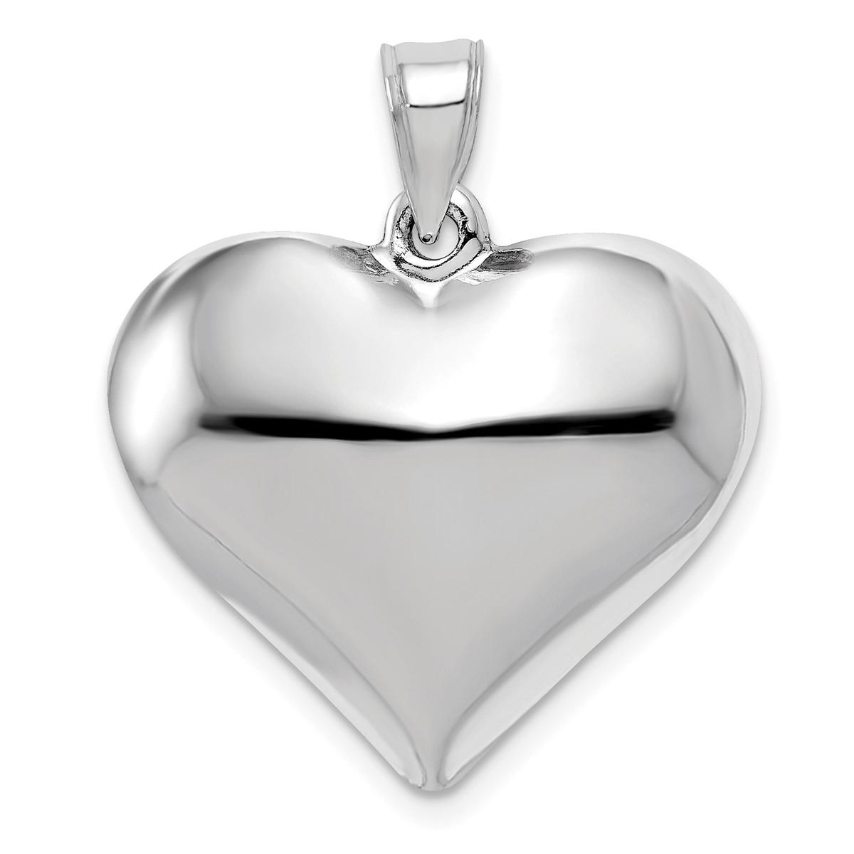 Click here for Gold Classics(tm) 14kt. White Gold Puffed Heart Pe... prices