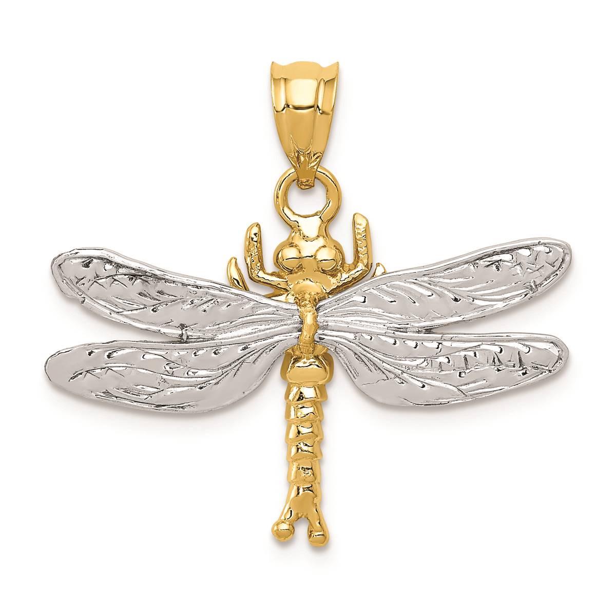 Click here for Gold Classics(tm) 14kt. Two-tone Dragonfly Pendant prices