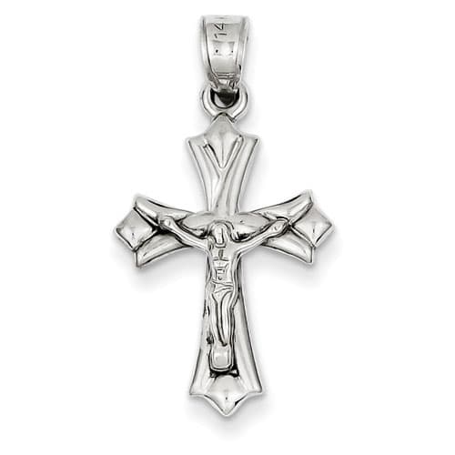 Reversible Crucifix Cross Charm in 14k White Gold - White Gold