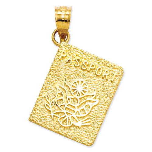 14k Gold Charm  Passport Charm