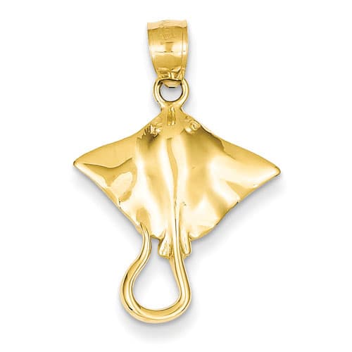 Stingray Pendant in 14k Yellow Gold