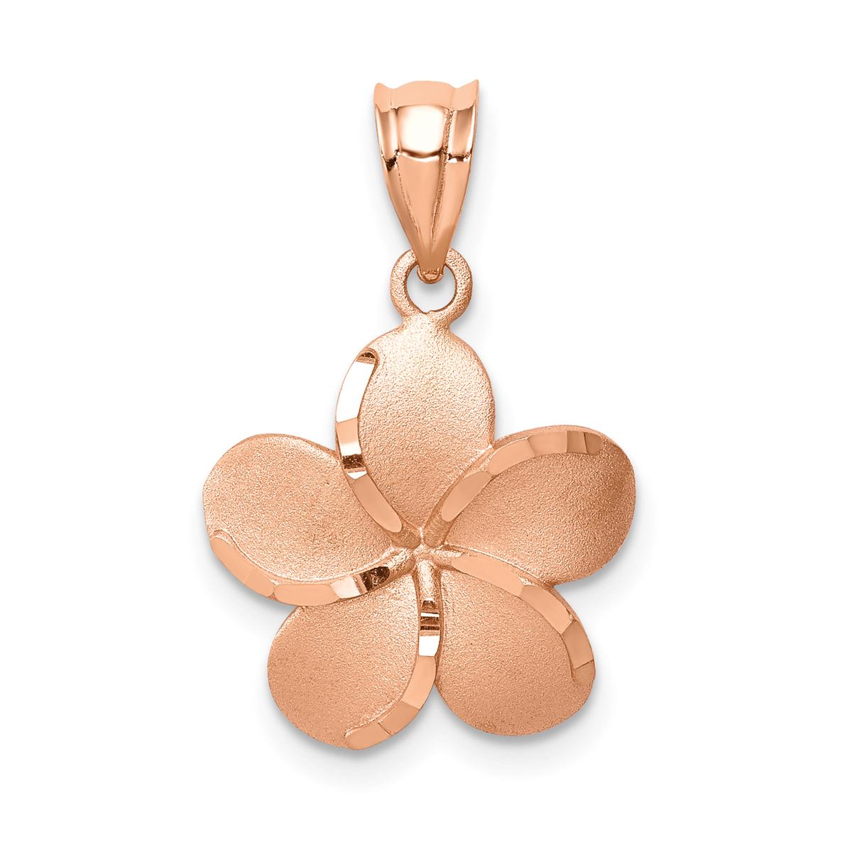 Click here for Gold Classics(tm) 14kt. Rose Gold Plumeria Pendant prices
