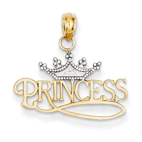 Click here for Gold Classics(tm) 14kt. Princess with Crown Pendan... prices