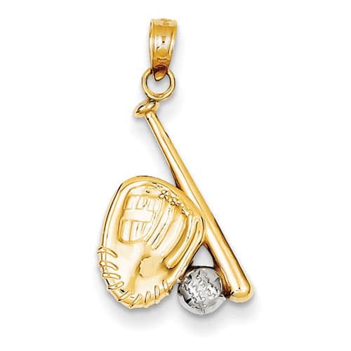 Click here for Gold Classics(tm) 14kt. Baseball/ Bat/Glove Pendan... prices