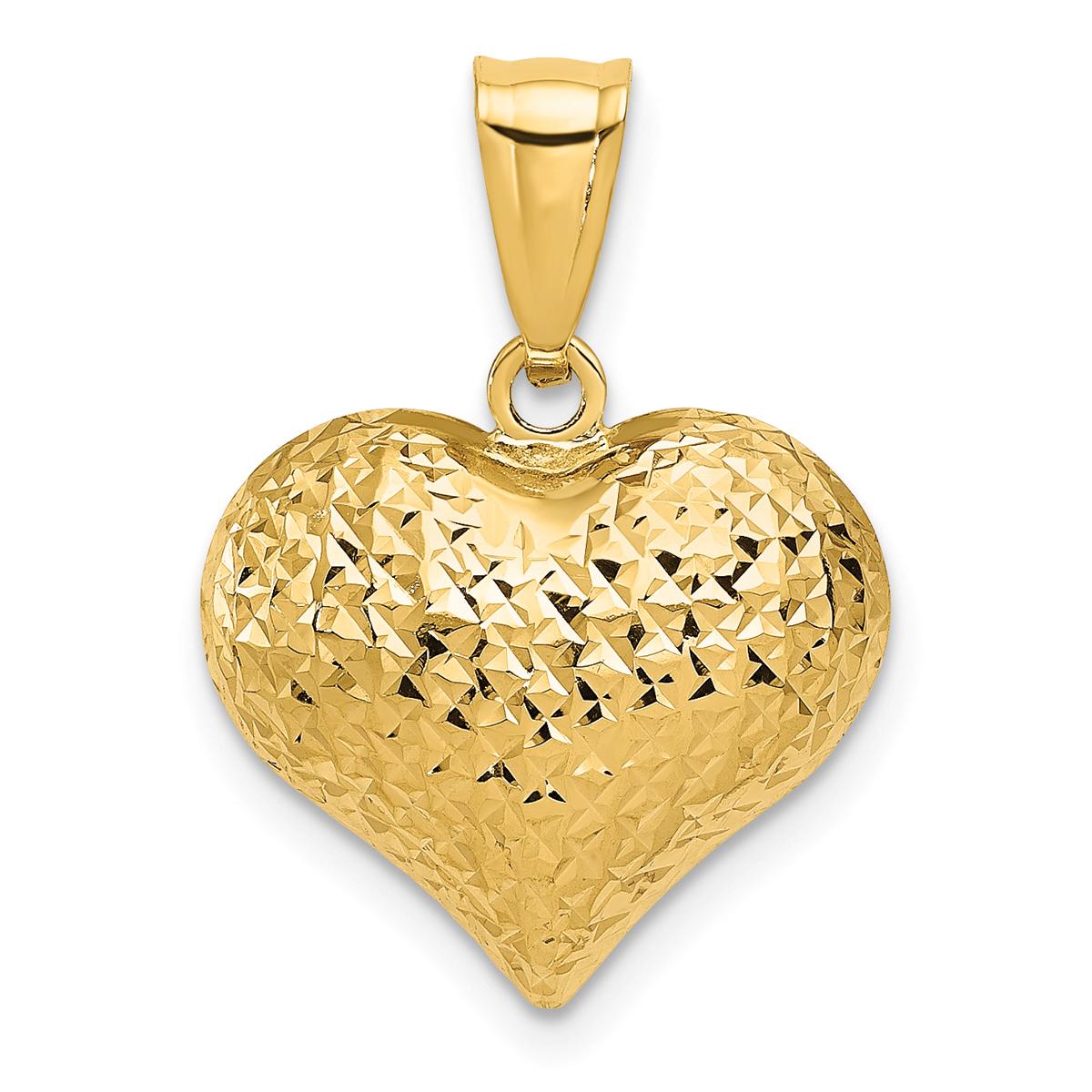 Click here for Gold Classics(tm) 14kt. Textured 3D Heart Pendant prices