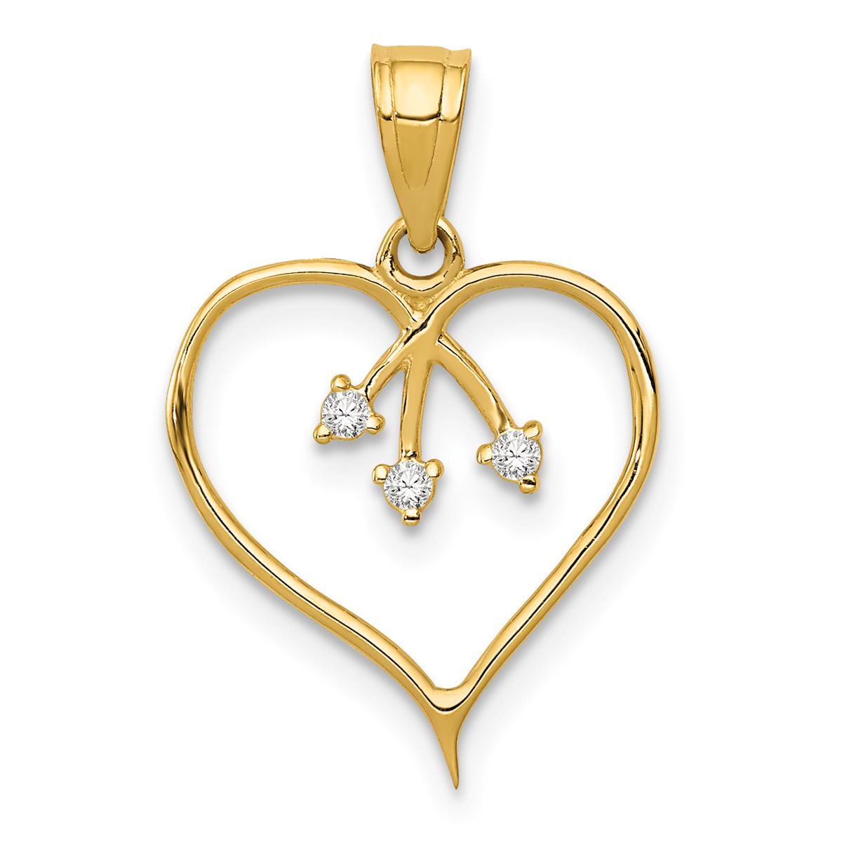 Click here for Gold Classics(tm) 14kt. Gold & CZ Heart Pendant prices