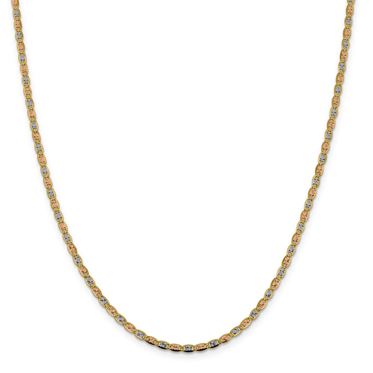 Click here for Unisex Gold Classics(tm) 2.75mm. 14kt. Tri-Color V... prices